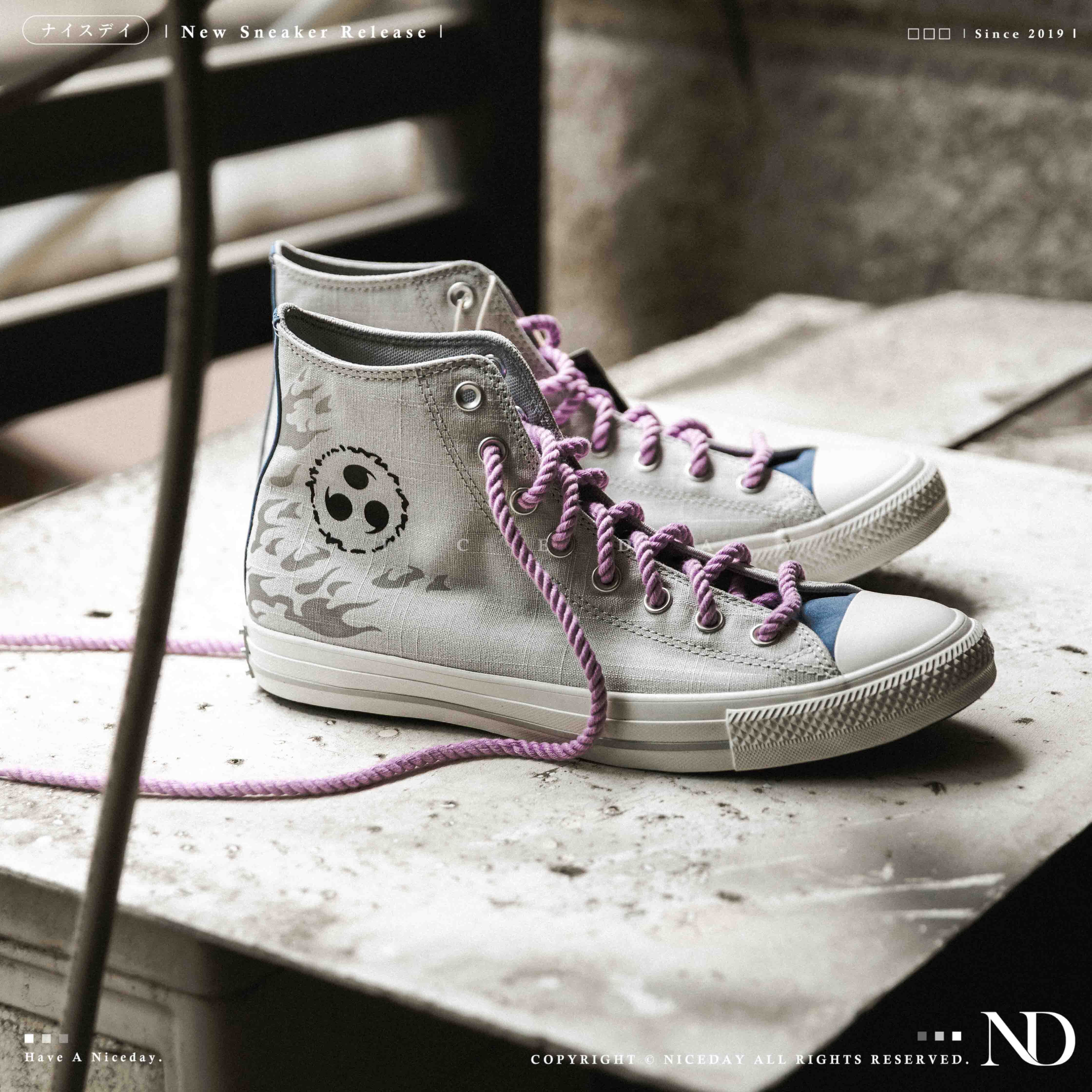 NICEDAY 代購 《火影忍者》x Converse 聯名 宇智波佐助 男女高筒帆布鞋 輕量 A14837C