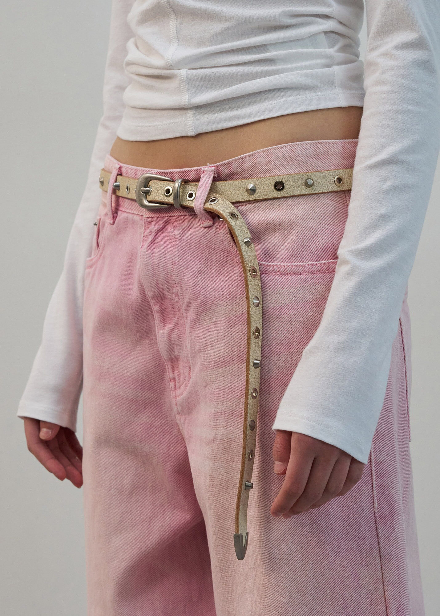 LCDC - Western Crack LWESTERN CRACK LEATHER BELT (BEIGE