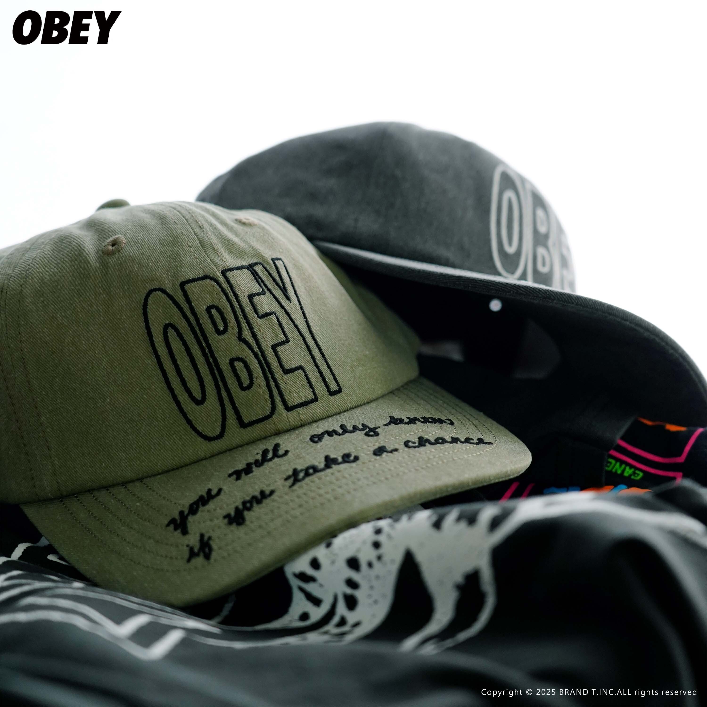 【OBEY】OBEY 6 PANEL PIGMENT CAPS 個性 刺繡 LOGO 魔鬼氈 水洗 老帽 2色