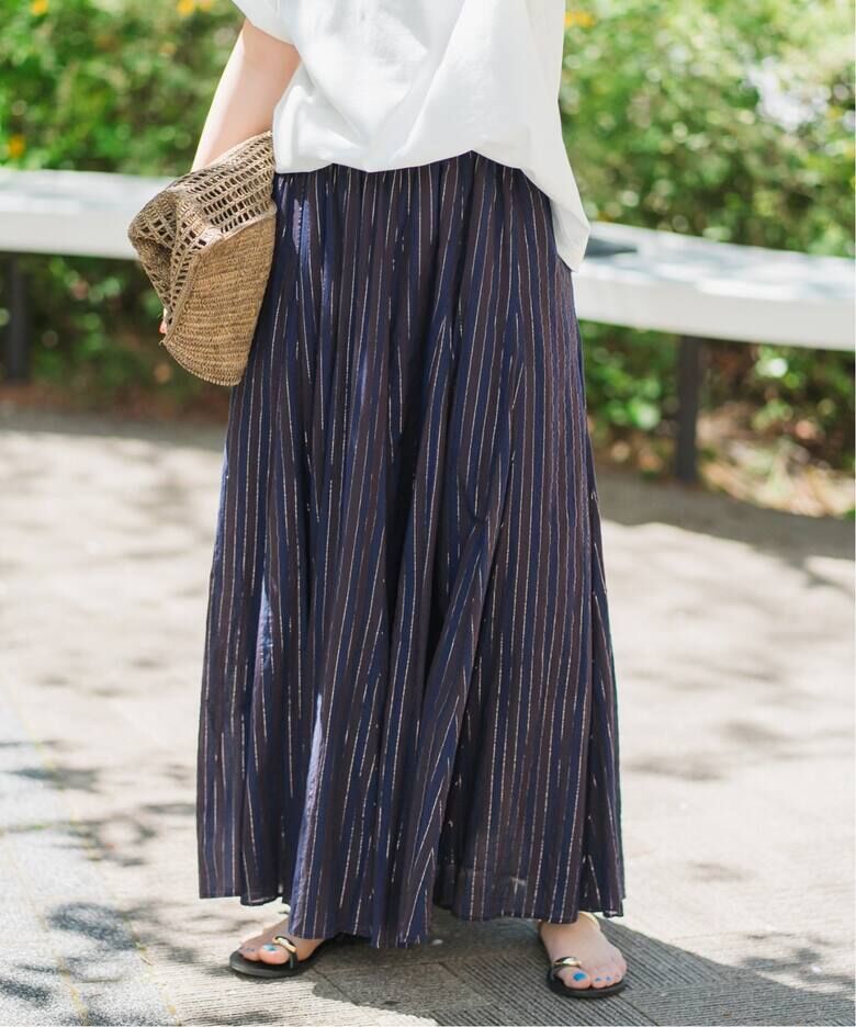 〖25SS夏季Pre-sale〗Spick and Span 條紋褶皺喇叭裙