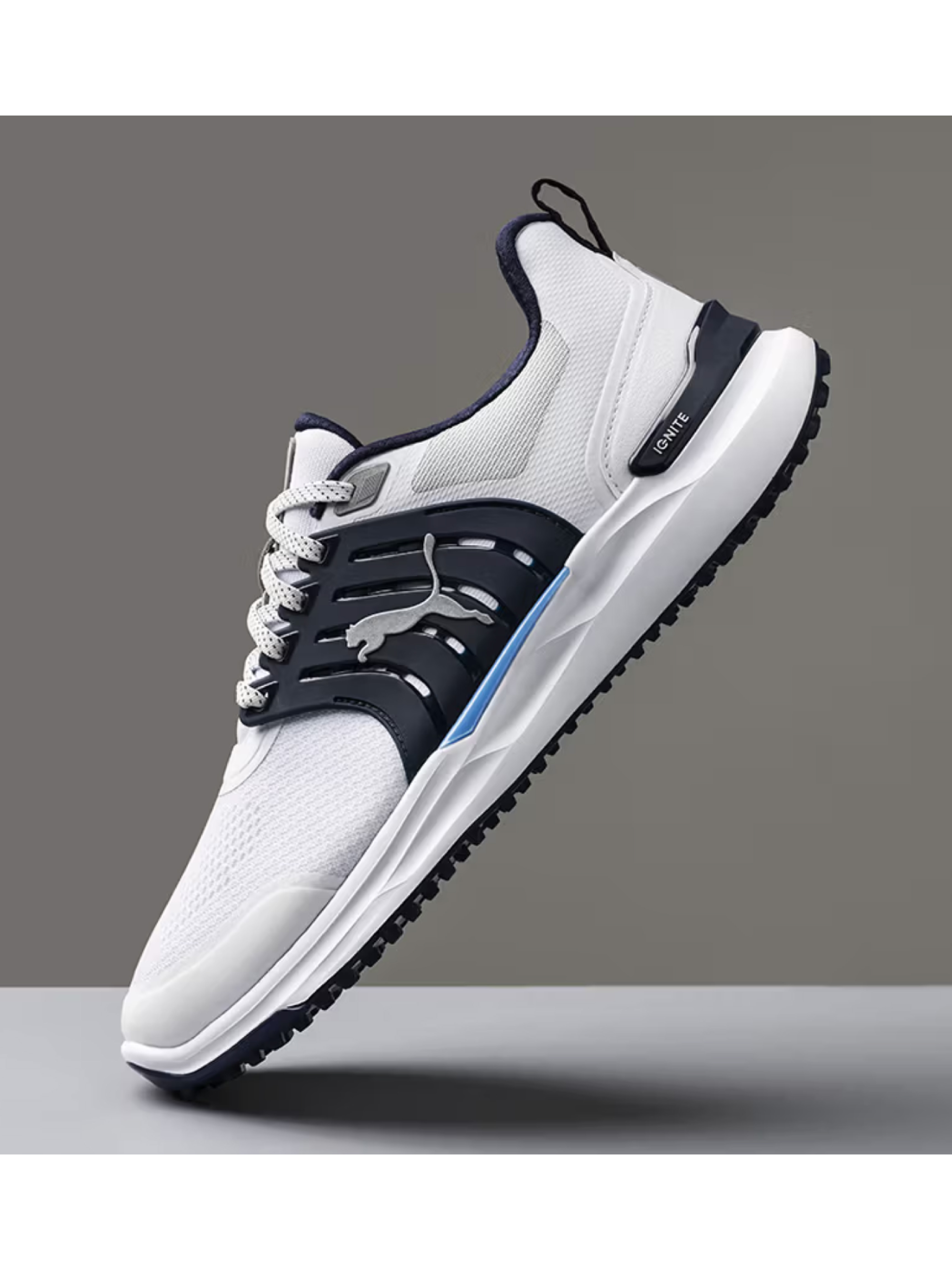 PUMA【穩定抗扭】男 高爾夫球鞋 (無釘/白藍) IGNITE Elevate 2 男款高爾夫球鞋 #310