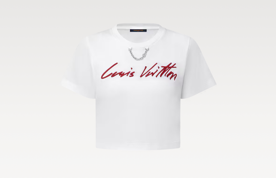 Louis Vuitton cursive signature crop top