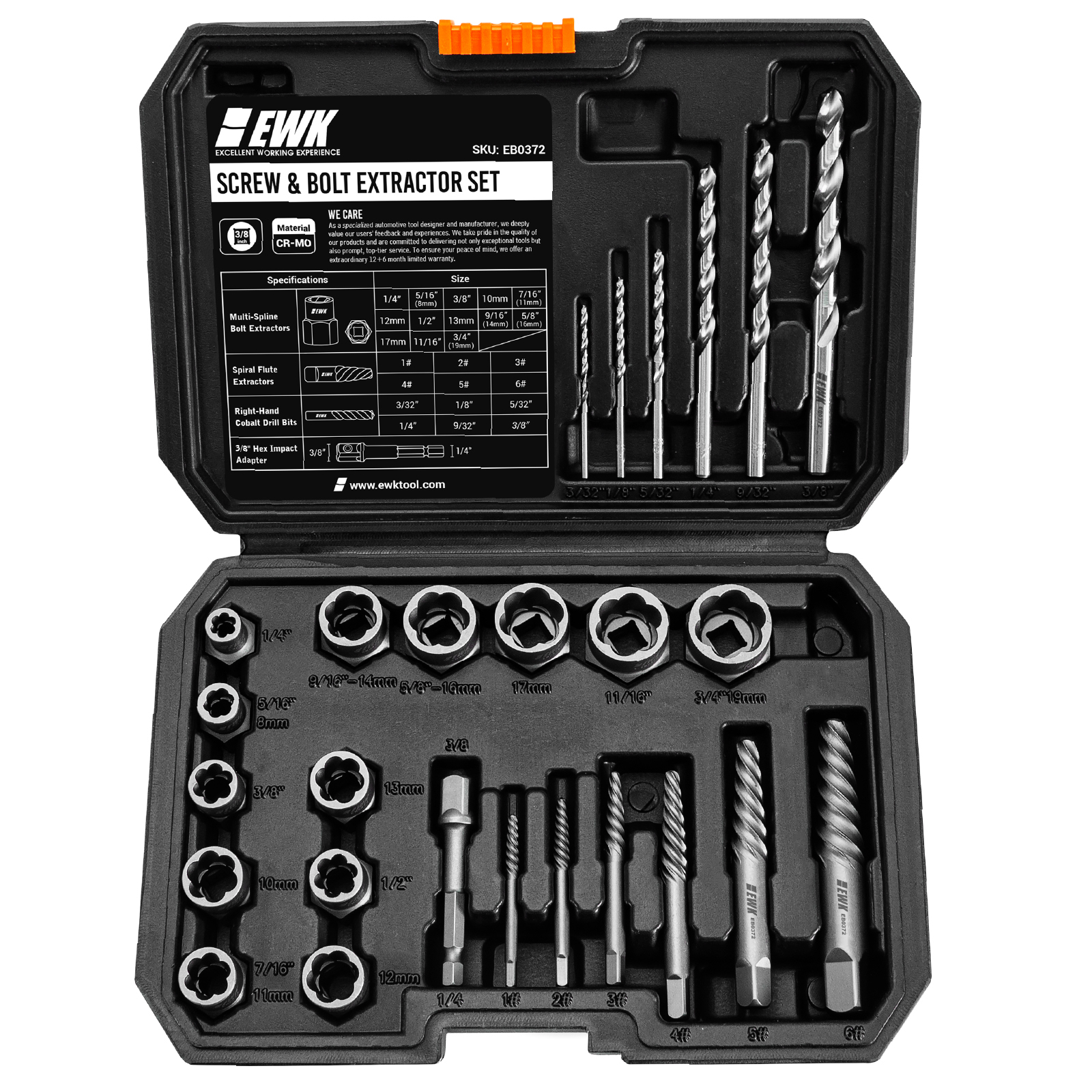 26 Pcs Screw & Bolt Extractor Set with Drill Bit | EWK