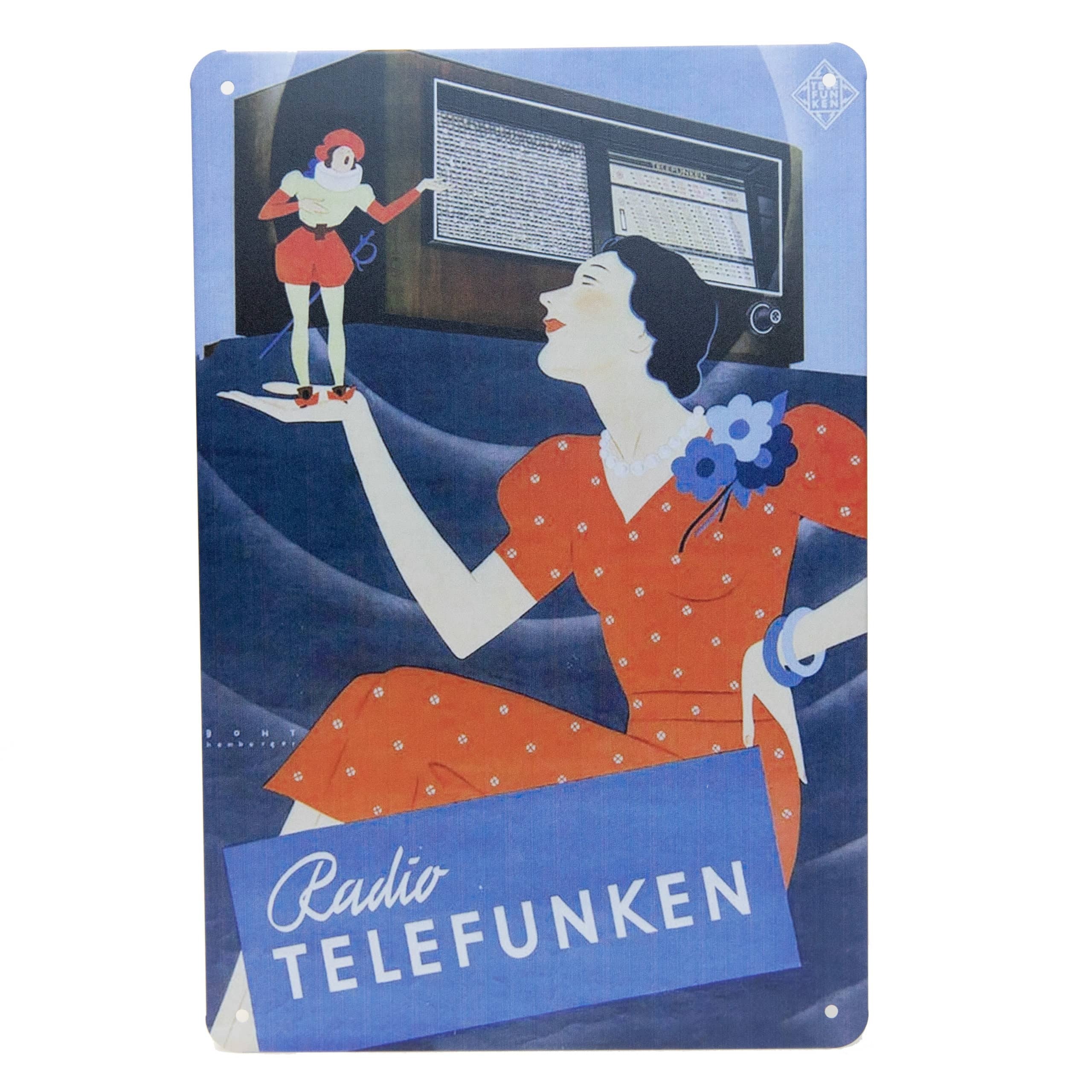 Telefunken - Metal Sign – Radio Lady Blue