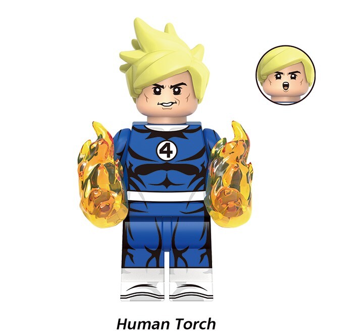 Fantastic 4 Human Torch Custom Minifigures Fit Lego