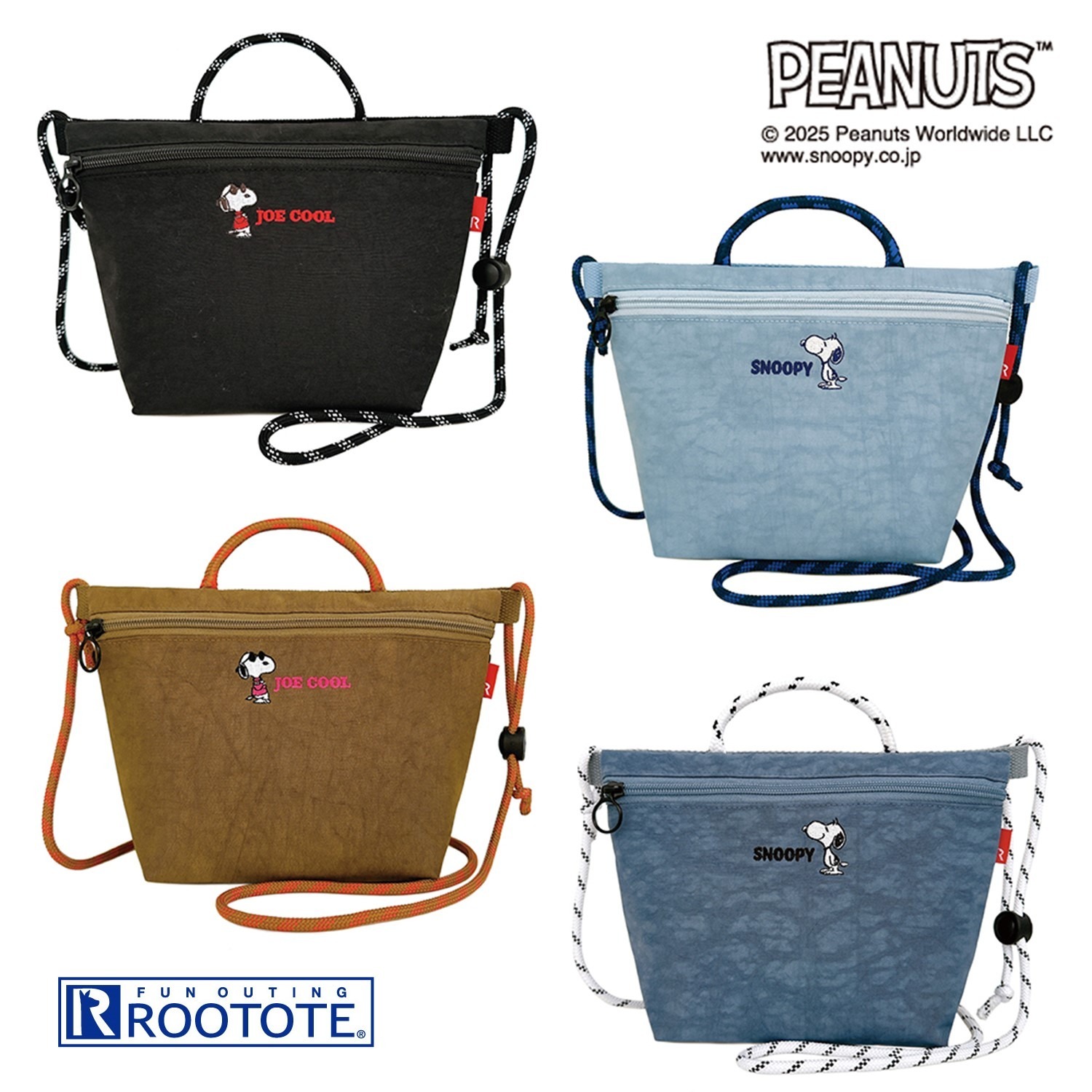 Snoopy x Rootote 2way 斜孭袋 手挽袋（4款可選）