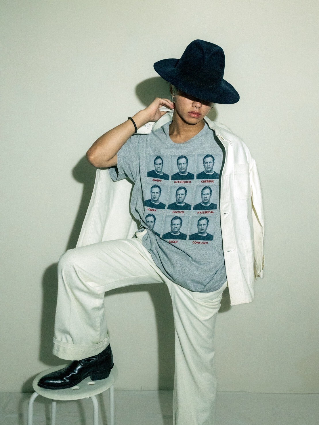 After 2000's Funny Face Photo Printed T-Shirt / 有趣臉部表情