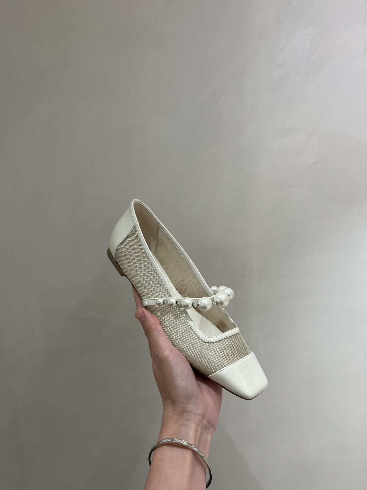 Jimmychoo Shoes Ade Flat Patent Metallic Ballerinas