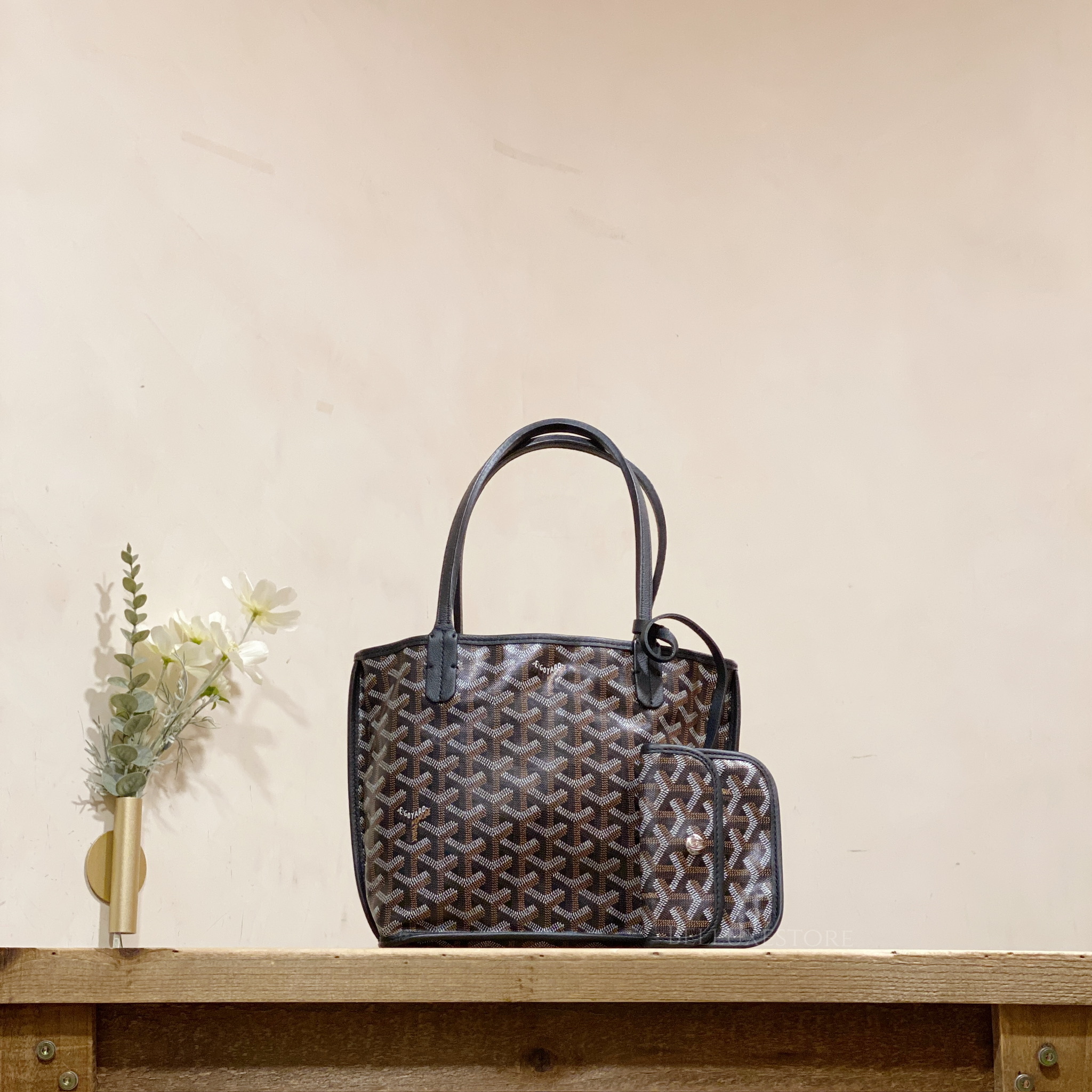 [Pre-owned] Goyard mini tote black