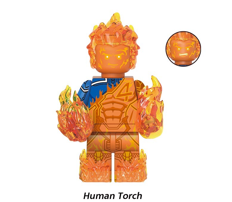 Fantastic 4 Human Torch Custom Minifigures Fit Lego
