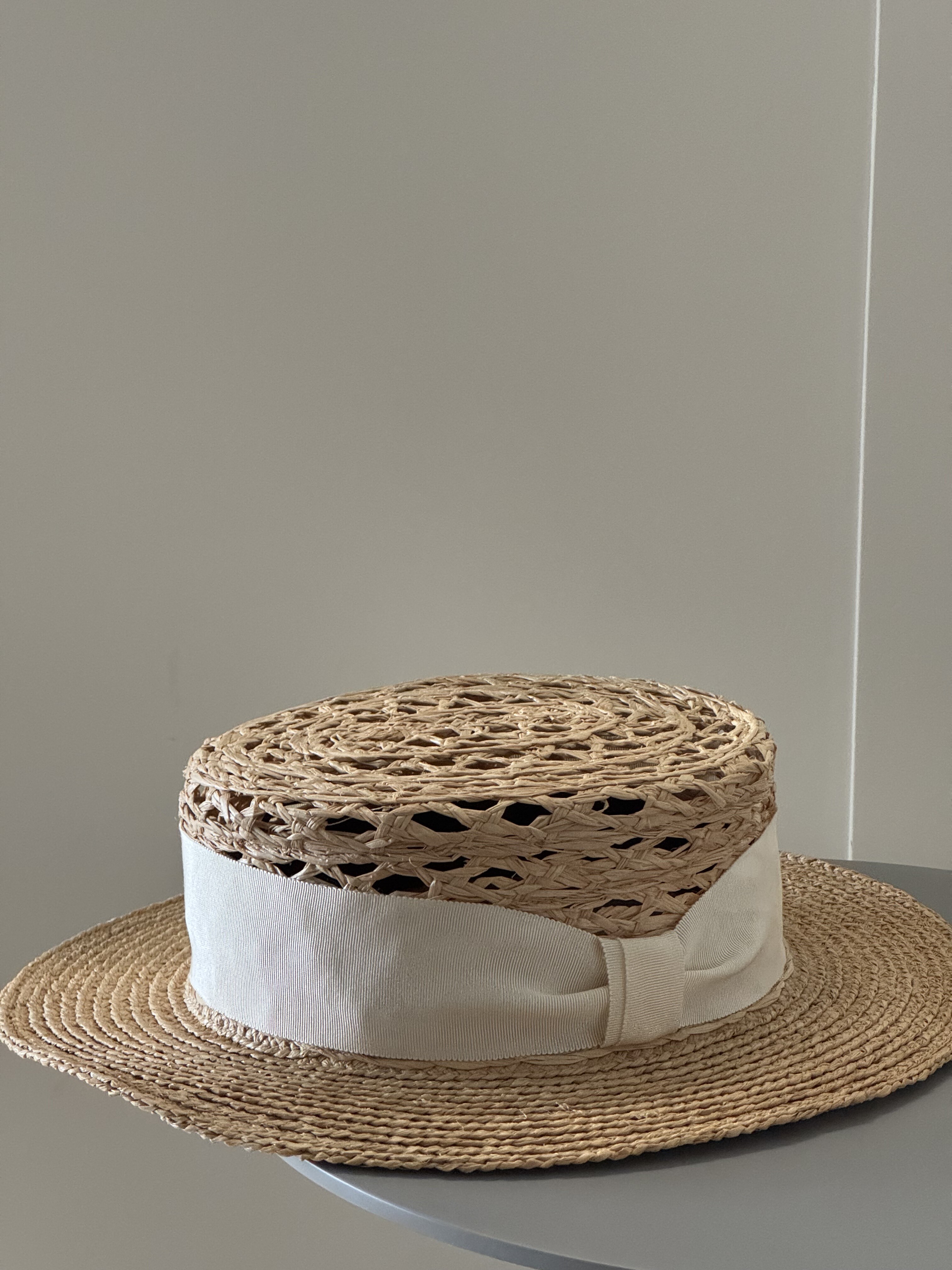 Mia Hat & Accessory - Women Raffia Lace Canotier (White