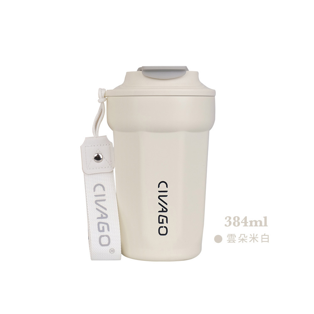 CIVAGO陶瓷內膽咖啡保溫杯｜13oz不鏽鋼隨行杯｜防漏耐熱設計推薦款