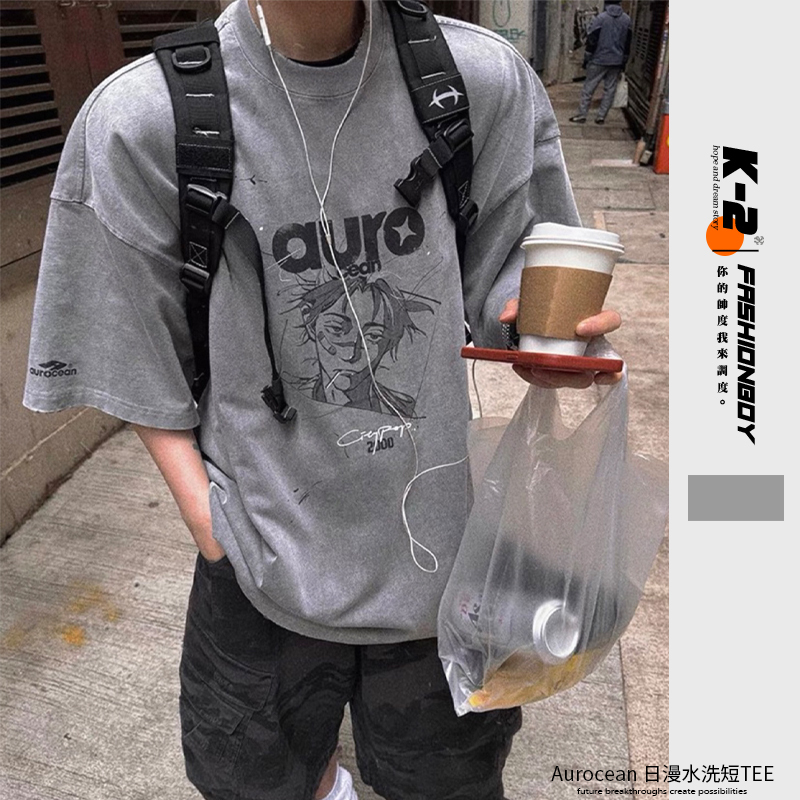【K-2】Aurocean 簡約星球 純棉短t box logo 260g 重磅 純棉 短袖 上衣 美式 休閒