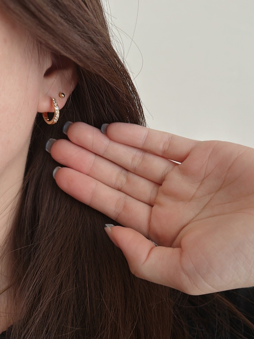 SS shiny design hoop pierce | none tw
