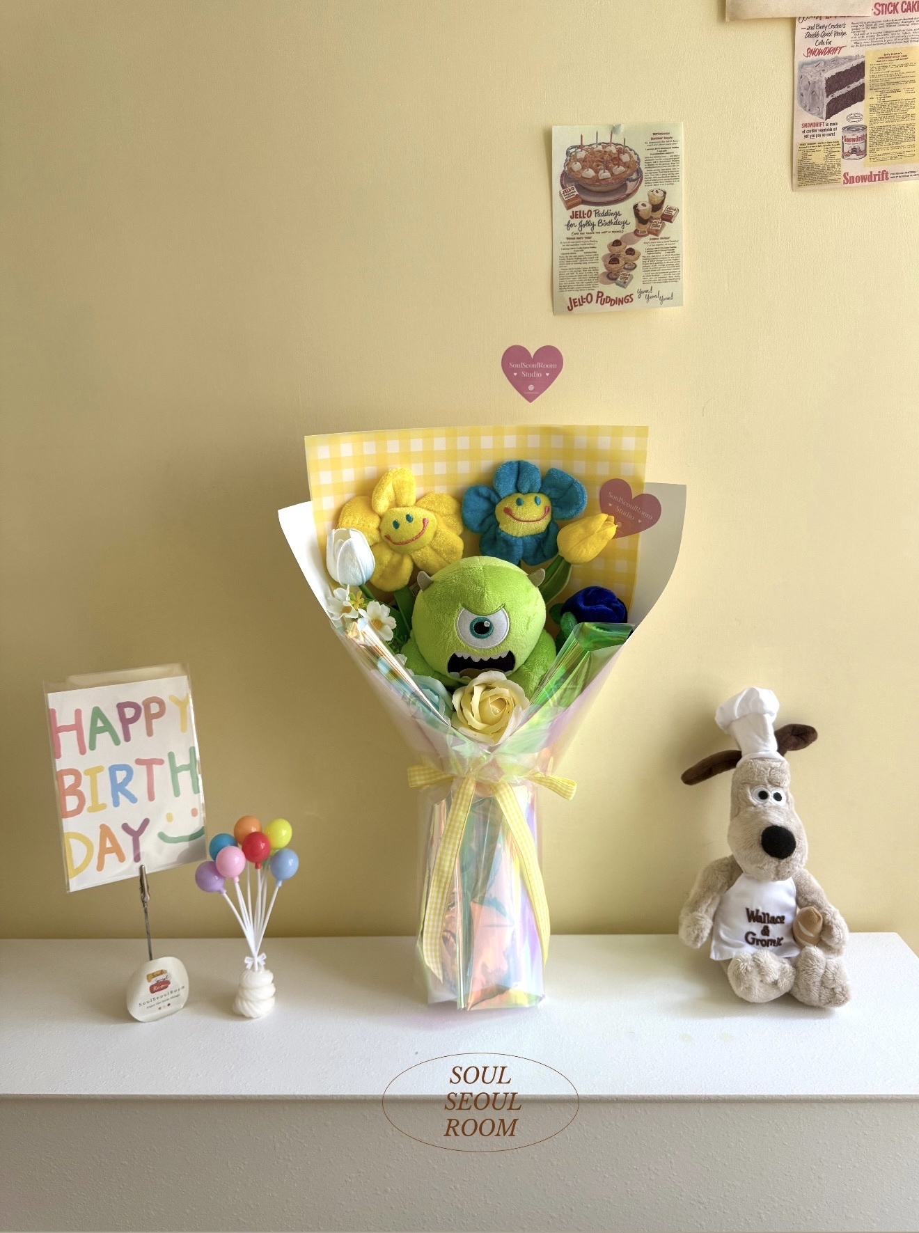 DISNEY Monsters Mike Flower Doll Bouquet 怪獸公司 大眼仔公仔花束