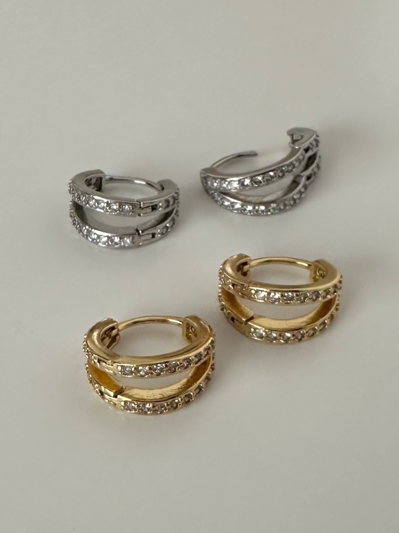 SS separate double deco hoop pierce | none tw