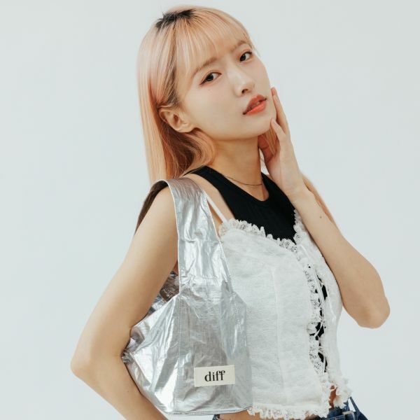 (銀色)韓國 diff Hobo Bag Signature silver 流浪包經典 肩背包 托特包