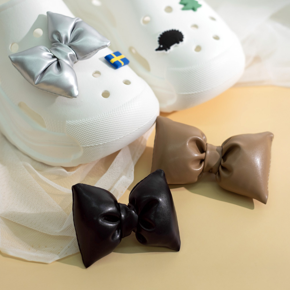 ChooShop-皮革蝴蝶軟糖鞋扣三件組(蝴蝶結鞋扣)