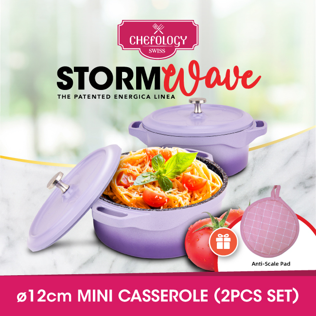 Chefology Swiss Mini Casserole Stormwave 2pcs Set (Purp