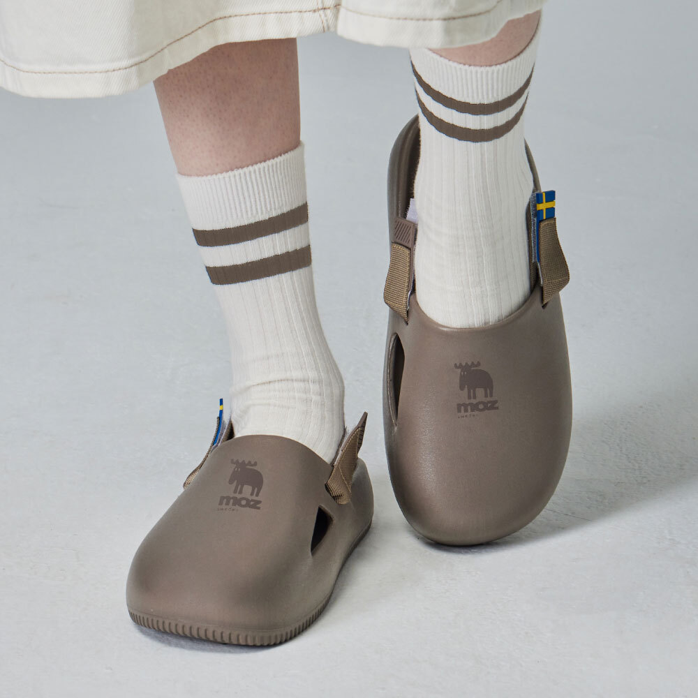 moz瑞典 駝鹿 巧巴達 eva 2way 穆勒涼拖鞋(奶咖)