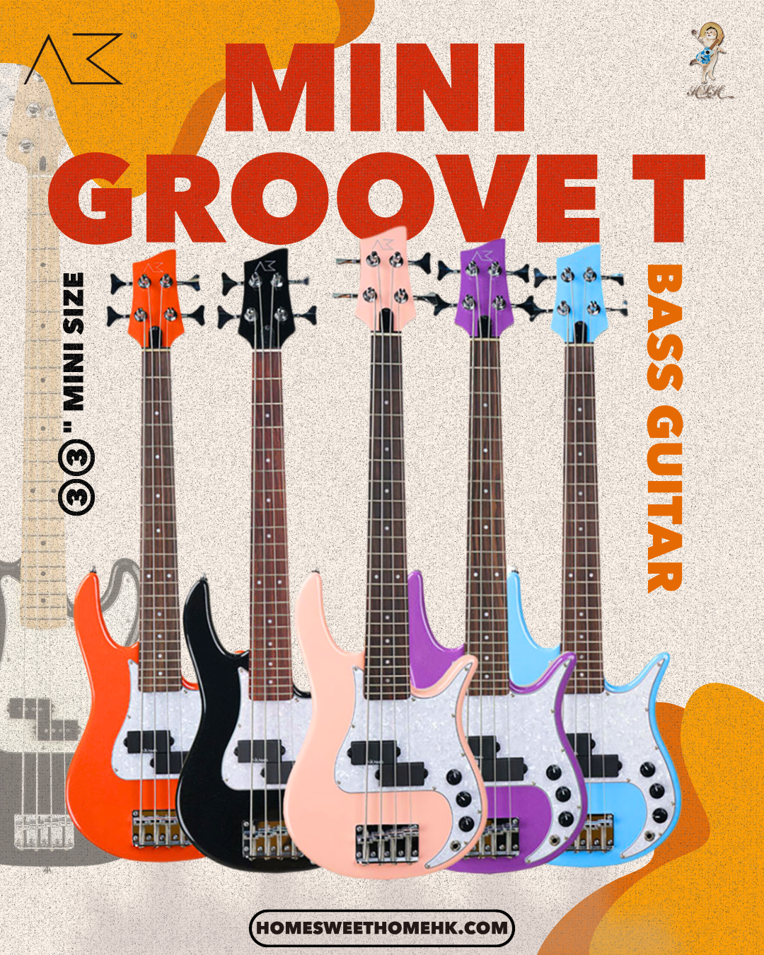 全新推出 1K入手Bass好時機☄️Akama 33吋迷你低音結他🎸Mini Groove T. Bass🤏🏻 迷你身驅出眾音色🦜香港總代理🏅 ...