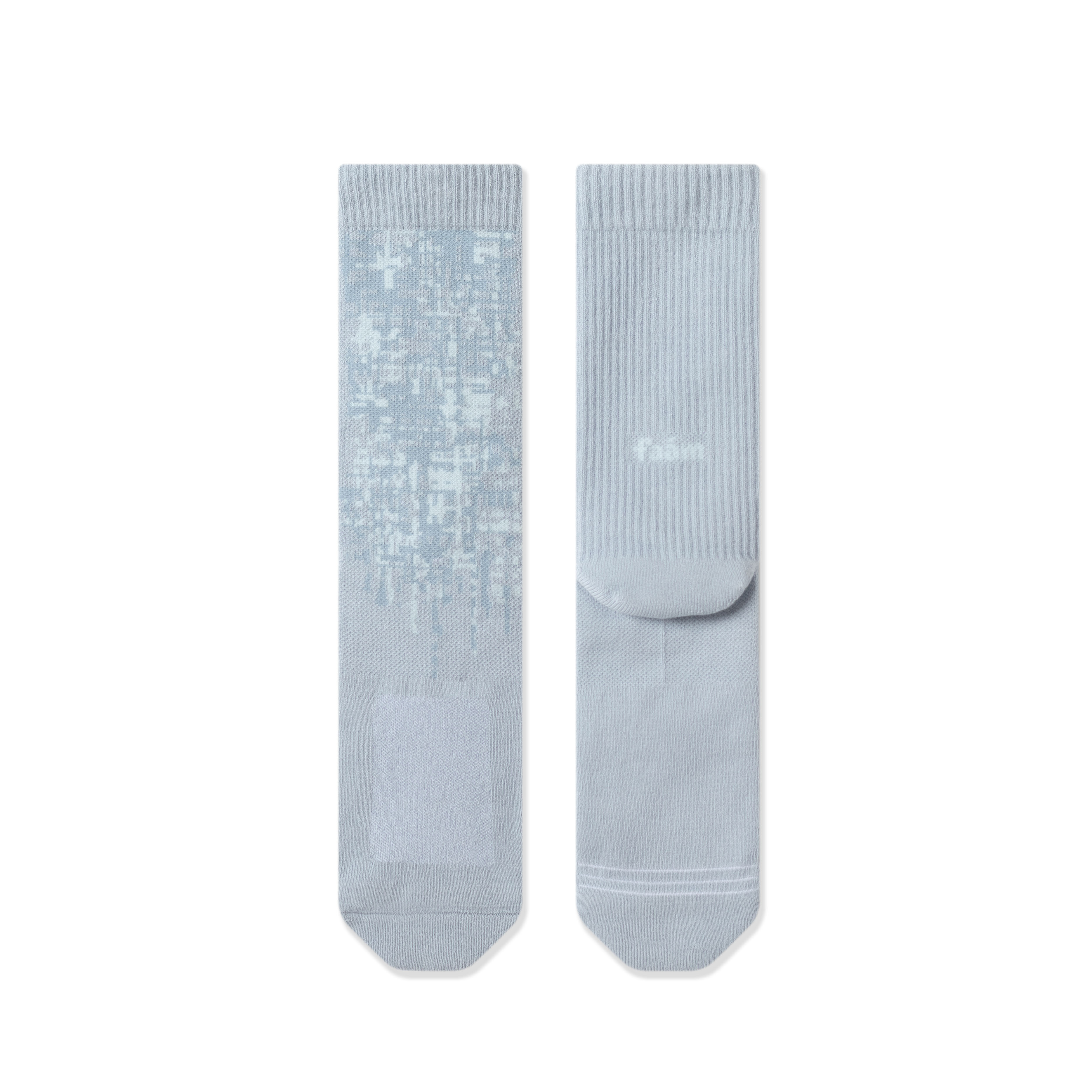 faam® Dusty Crew Socks｜斑駁提花針織高筒襪｜深灰冰川藍運動襪