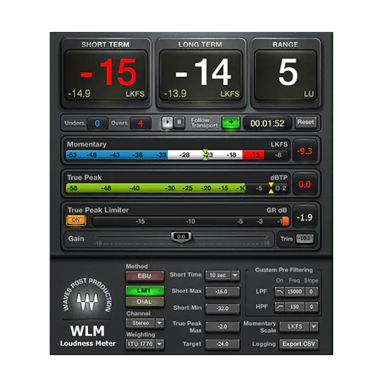 Waves WLM Plus Loudness Meter 響度測量 Plugins (序號下載版)