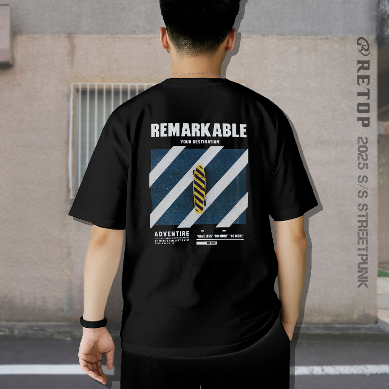 RETOP 街頭龐克 滑行計畫男女圓領T 黑| RETOP原創潮流服飾品牌