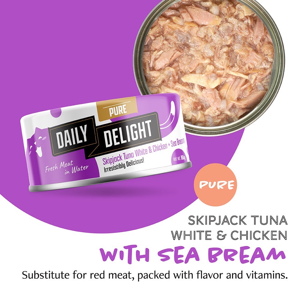 Daily Delight Pure 白鰹吞拿魚+雞肉+海鯛魚 80g