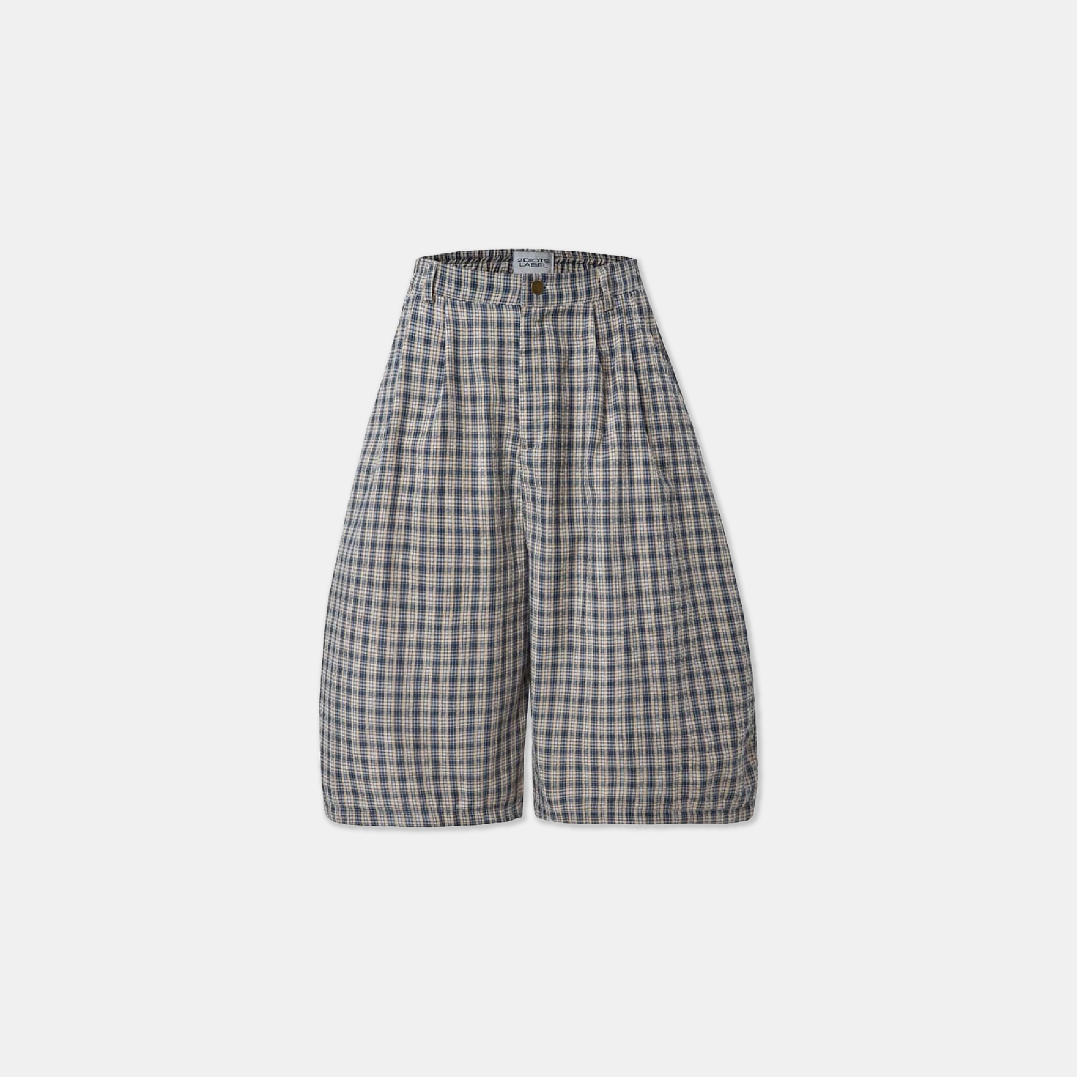 2idiots.label Plaid Pleated Jorts 格紋 打摺 七分褲 短褲