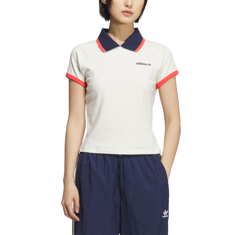 ADIDAS 女 SHORT POLO 短袖上衣 - KF9611
