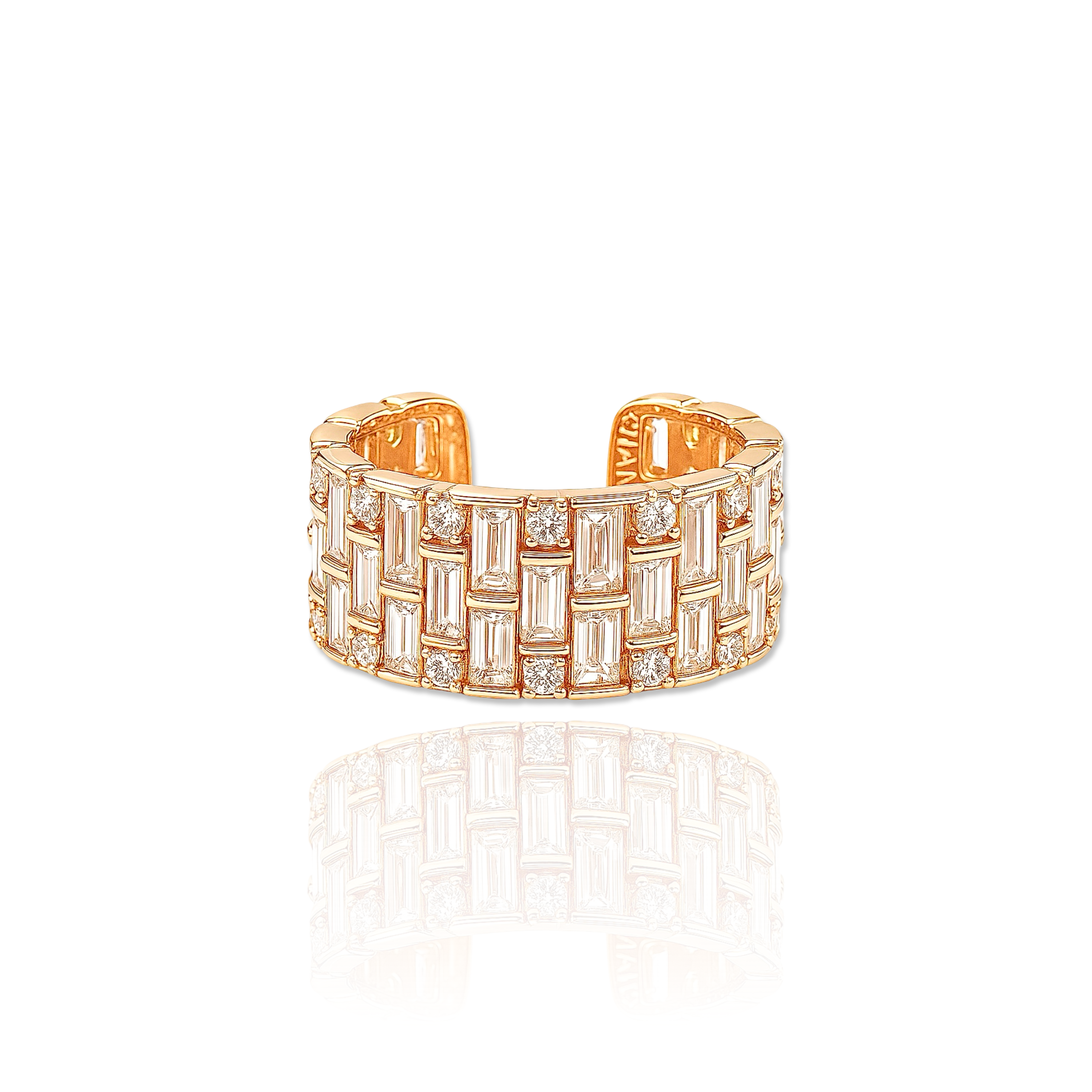 HAWK Ring 交錯排鑽寬版戒指