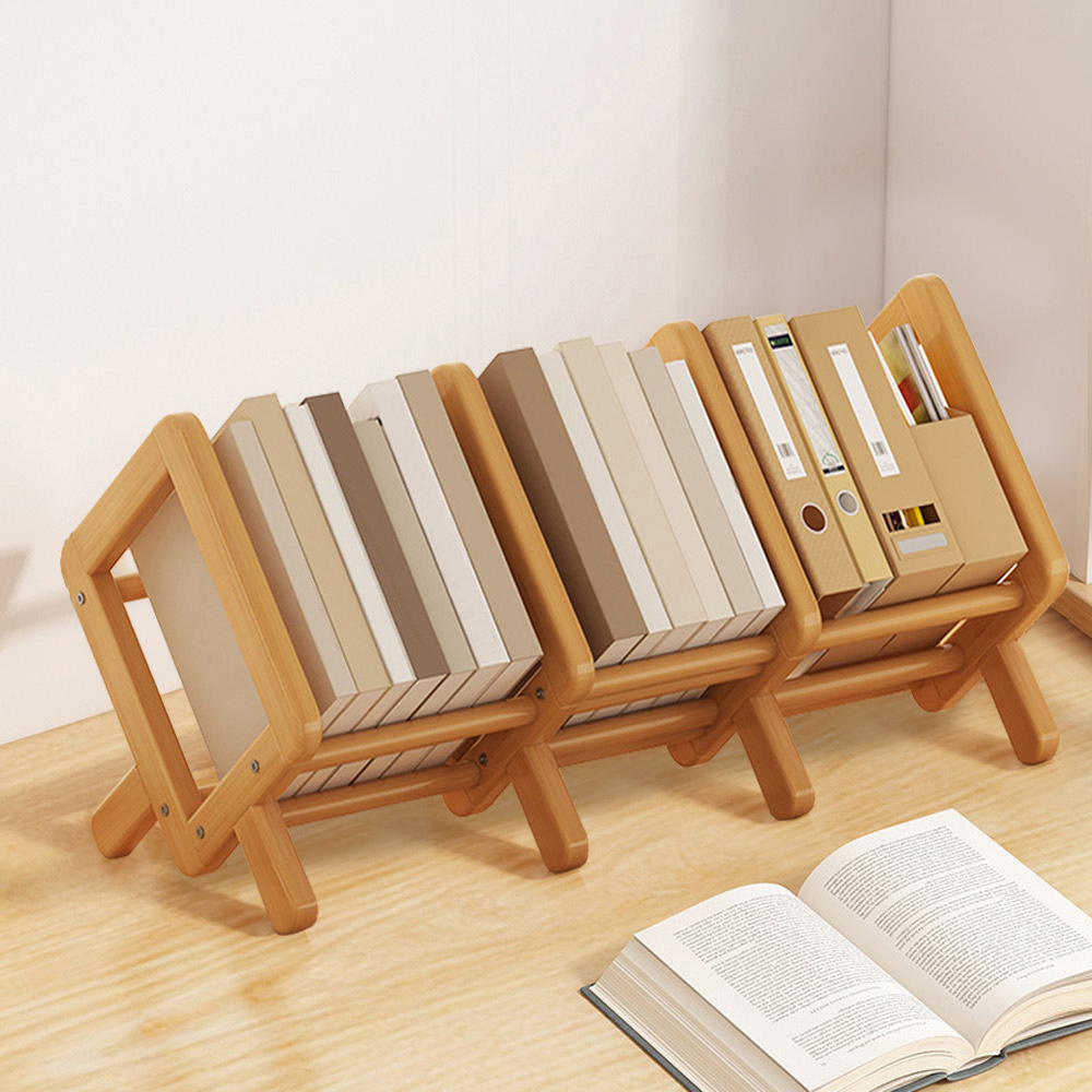 【AOTTO】楠竹伸縮桌上收納書架(TA-013)