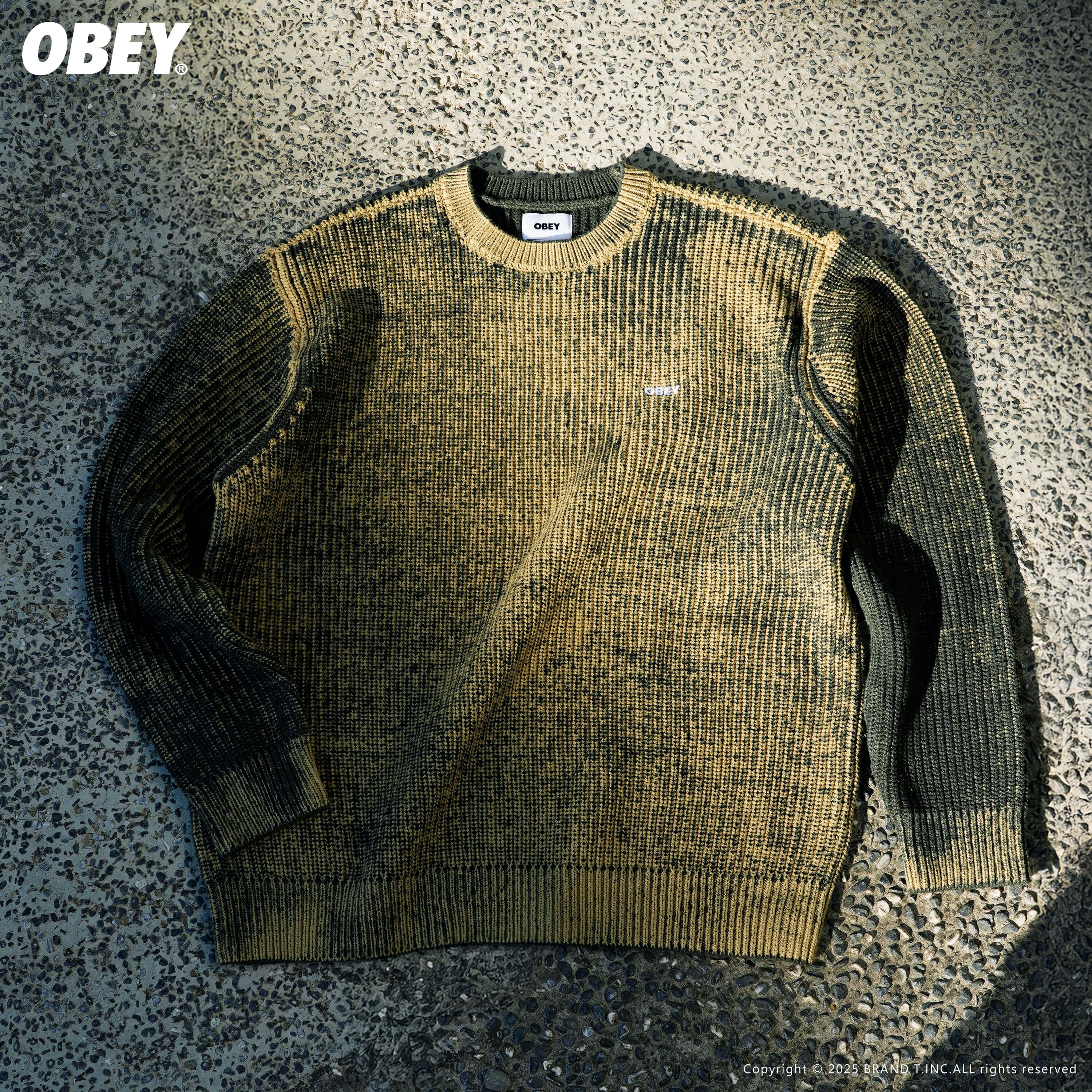 【OBEY】OBEY SPRAY EFFECT 街頭 漆感 視覺 長袖 針織 上衣 2色