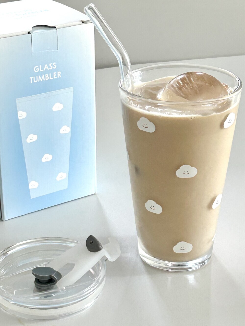 SKYFOLIO Cloud Pattern Glass Tumbler 雲朵圖案 玻璃隨行杯