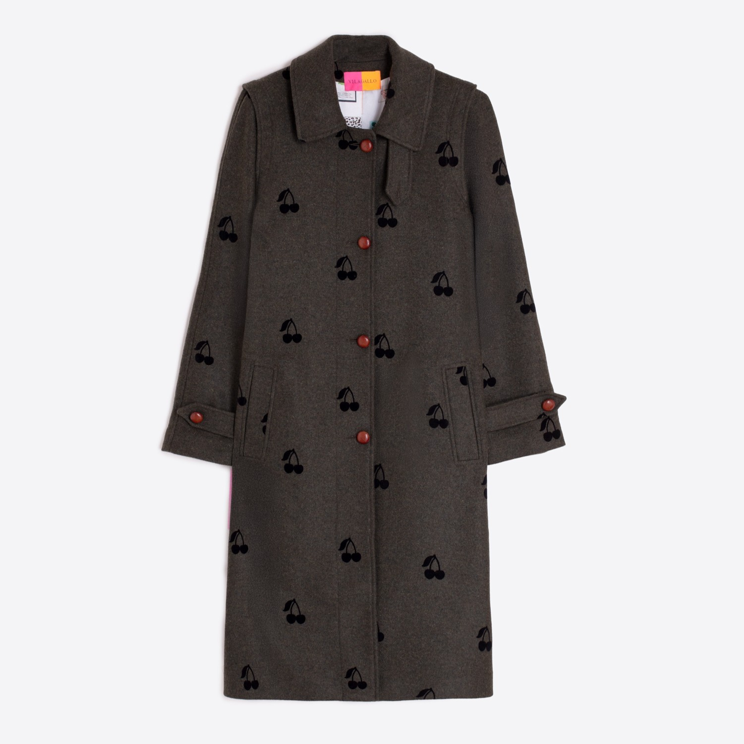 1VG0916-101 VILAGALLO Coat Loden Flocado Loden Verde Gr