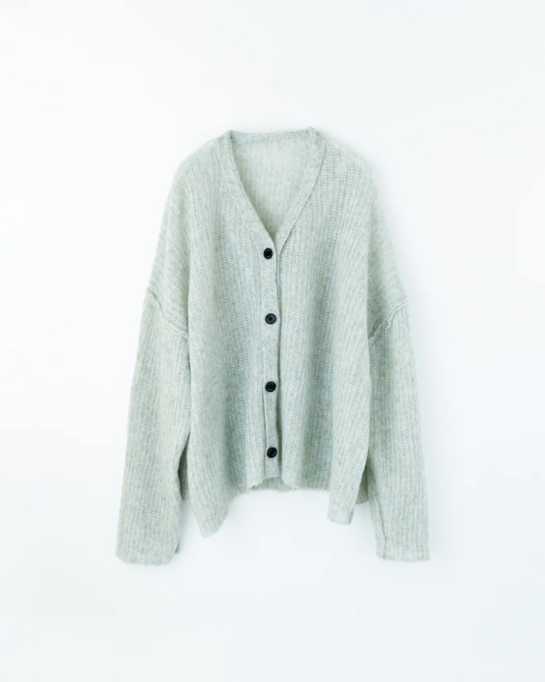 Name. - MOHAIR KNIT CARDIGAN : INSIDE OUT / SAX