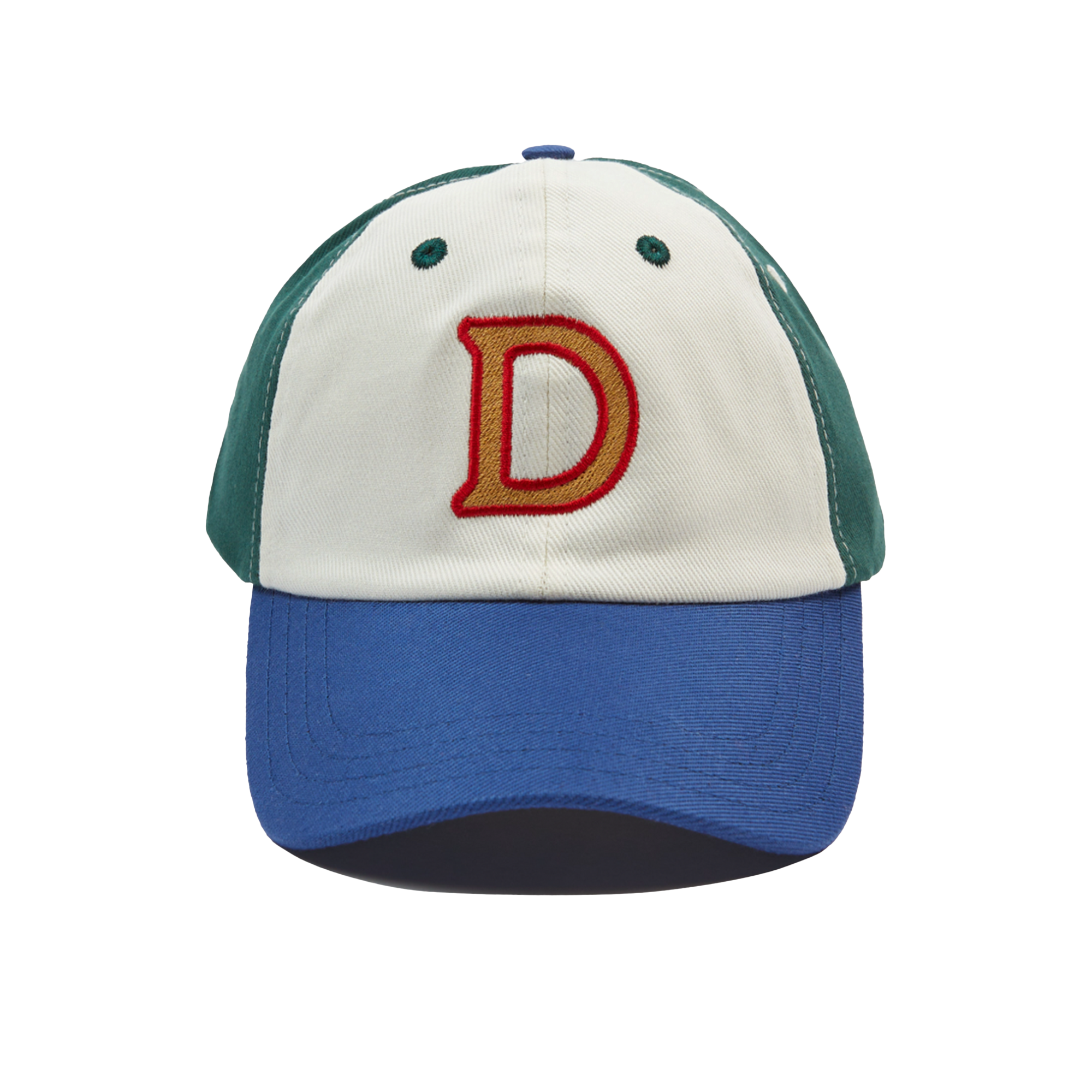Drake's | D Knitted Applique Baseball Cap Ecru, Grn & B