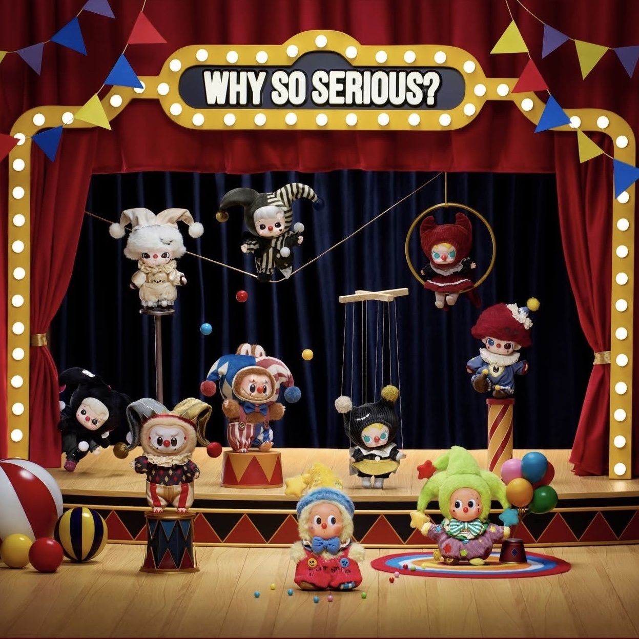 POPMART POP MART 泡泡瑪特 WHY SO SERIOUS 搪膠毛絨掛件 吊飾 公仔 labub