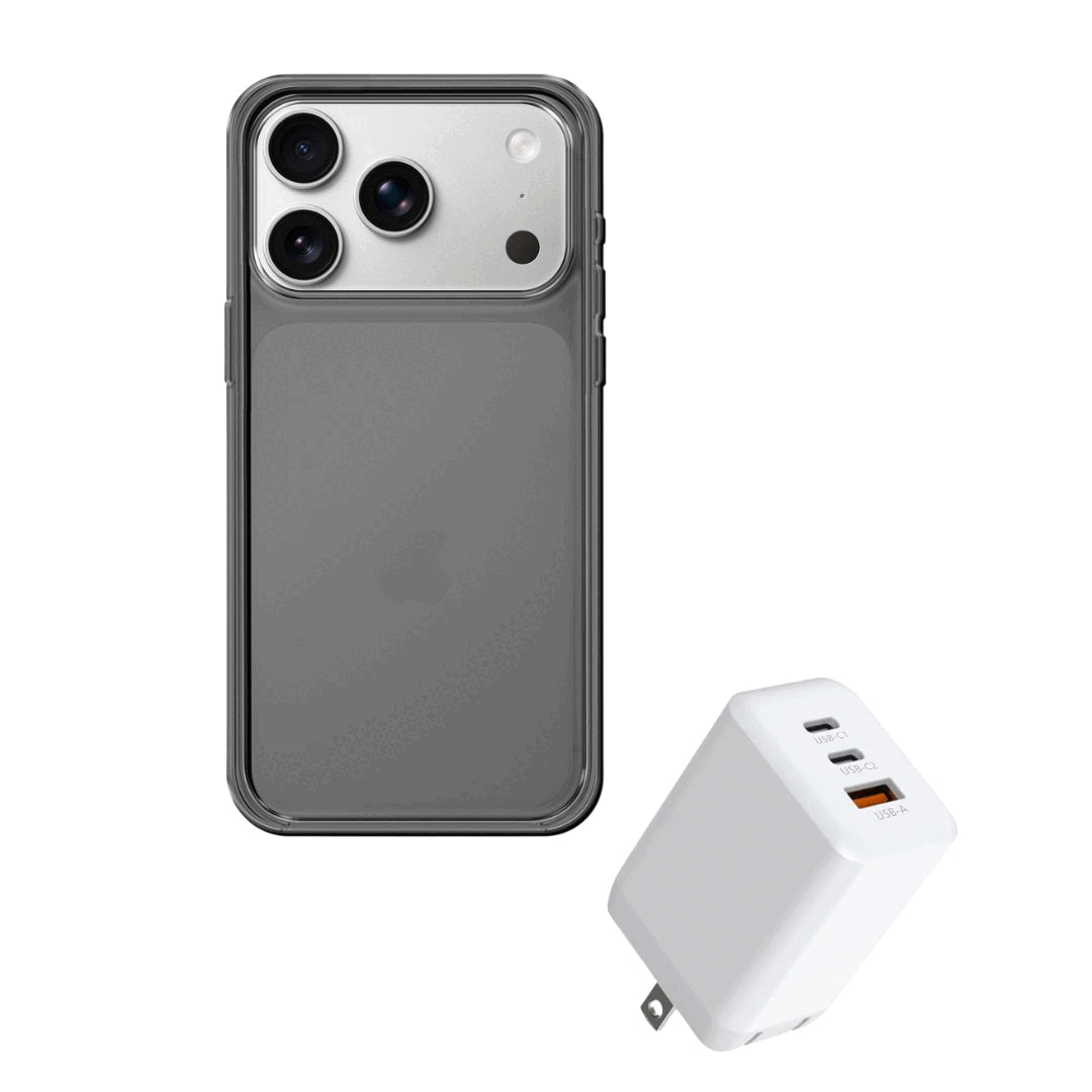 APIOU iPhone 新機入門組｜保護殼＋65W 快充插頭