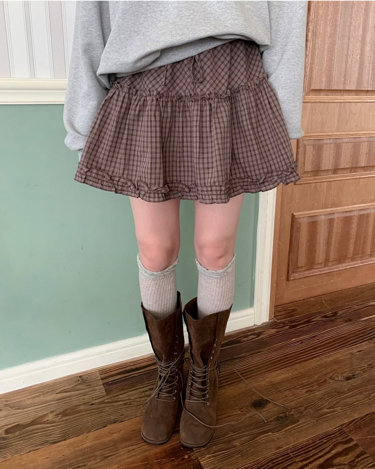 tartan teddy skirt🧸ིྀ