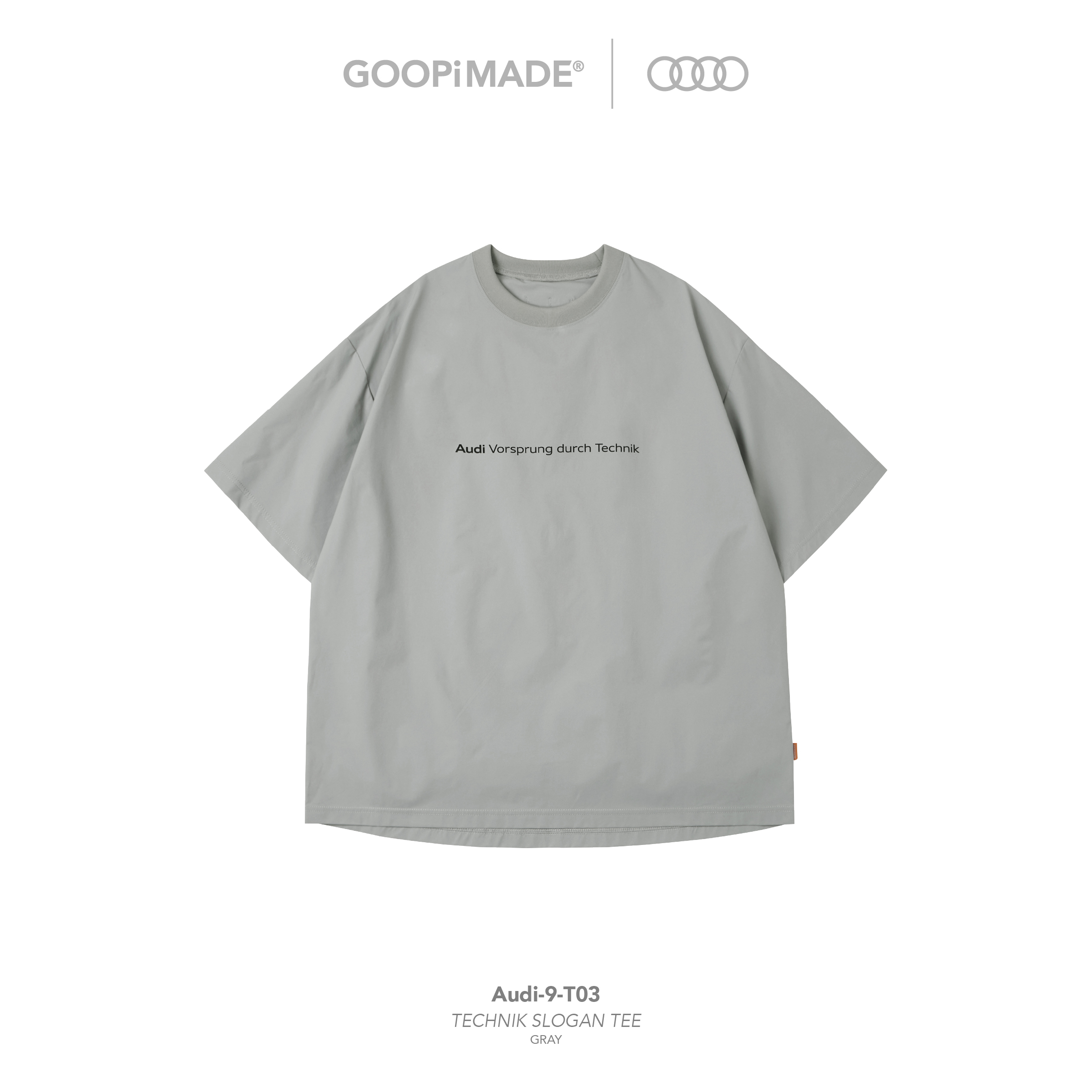 “Audi-9-T03” Technik Slogan Tee - Gray