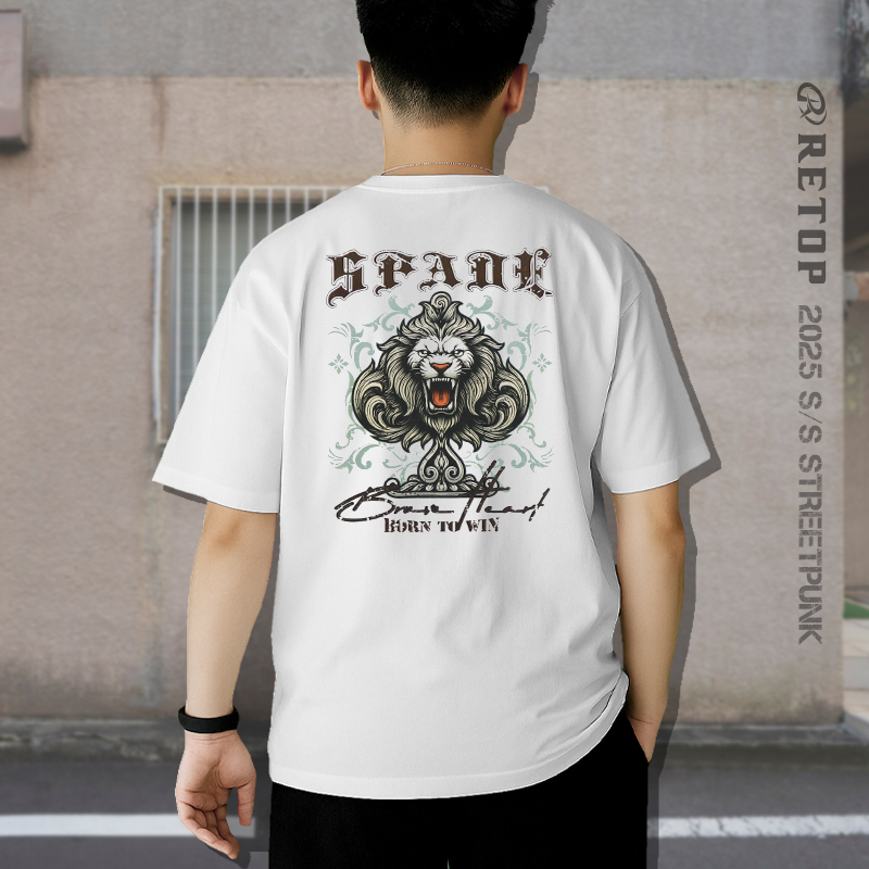 RETOP 街頭龐克 王者咆哮男女圓領T 白| RETOP原創潮流服飾品牌