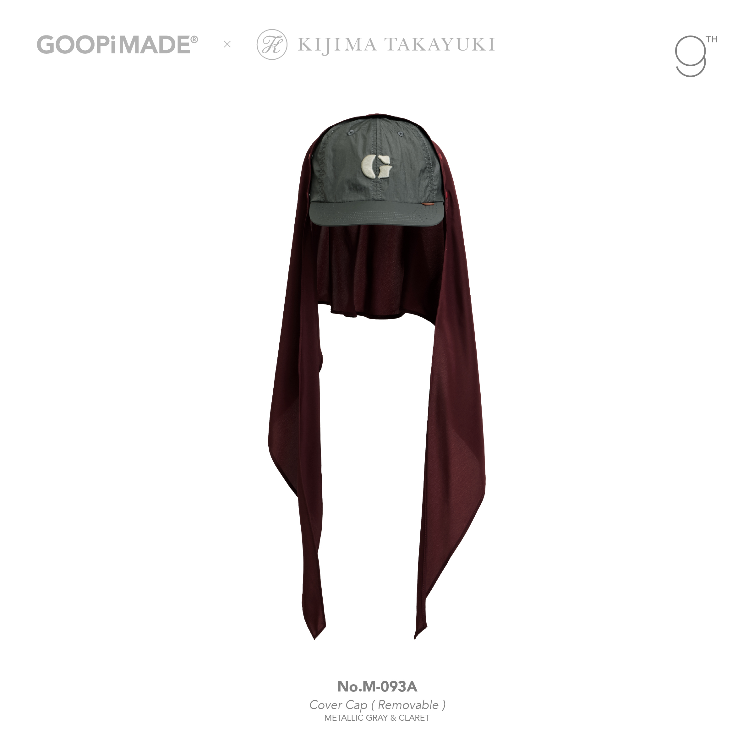 No.M-093A Cover Cap（Removable) - Metallic Gray & Claret