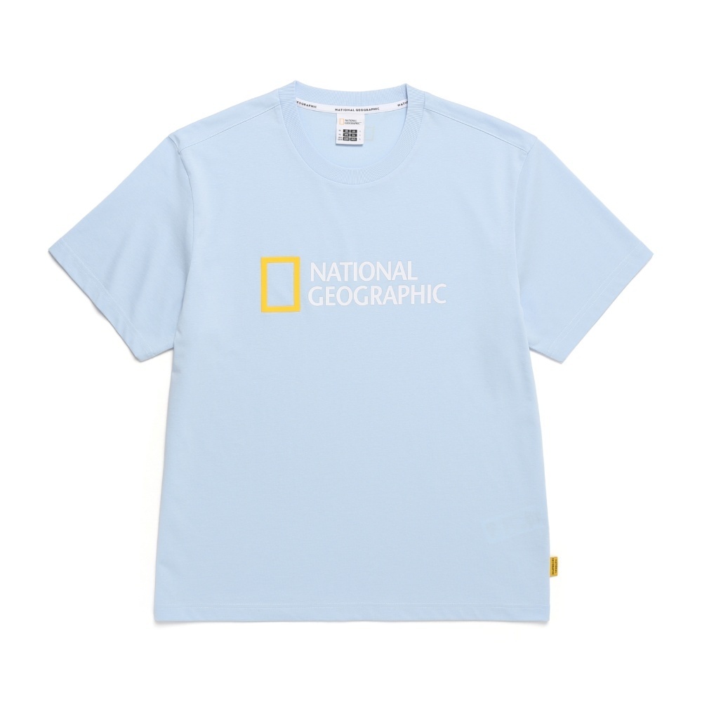 男女同款 NEODY 大LOGO 基本款 短袖上衣 - 淺藍色｜台灣國家地理服飾官方網站