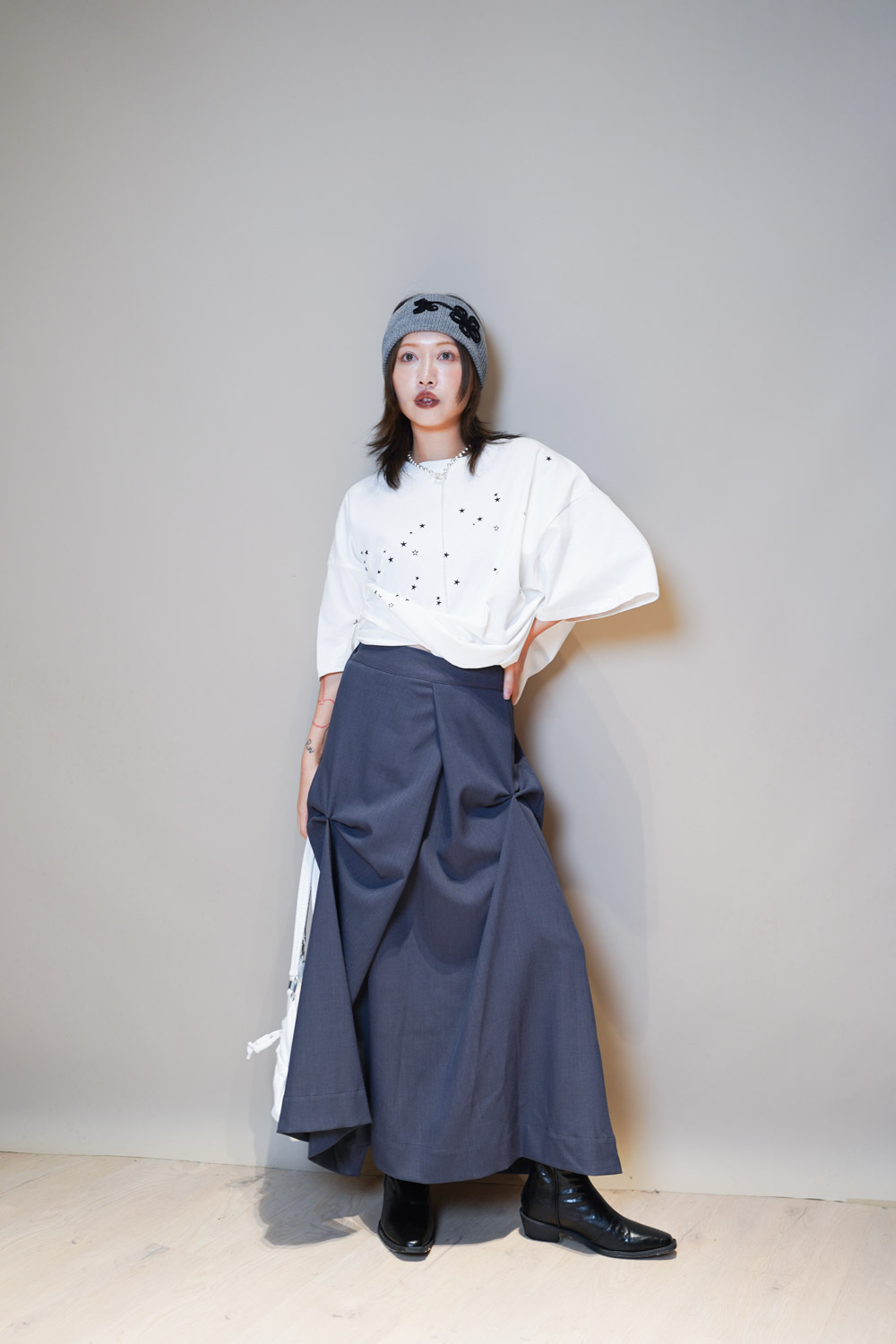 Twisted knot skirt(GREY)