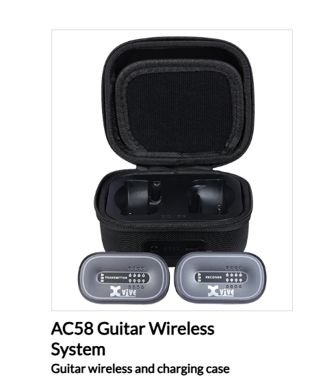 ( 連充電盒) Xvive AC58 Guitar Wireless System charging cas
