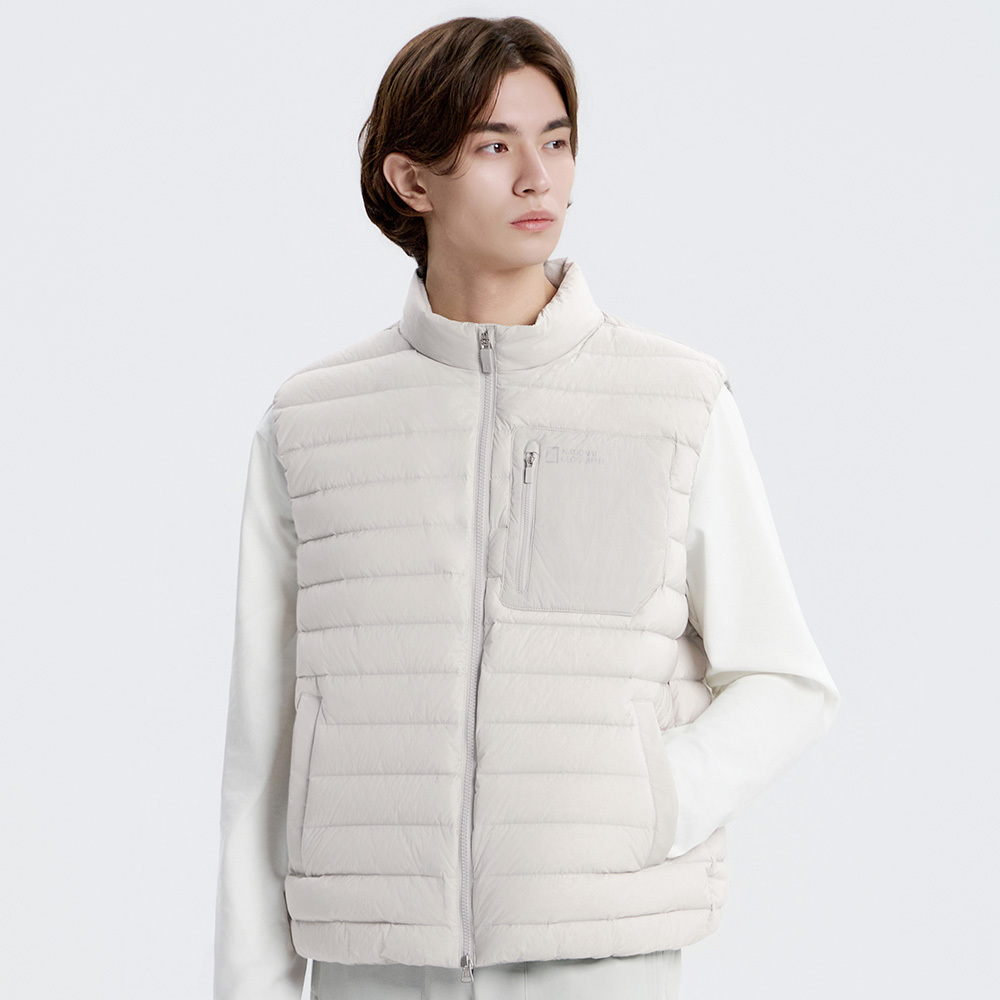 Unisex ATIK High Neck Tube Down Vest - L/GREY