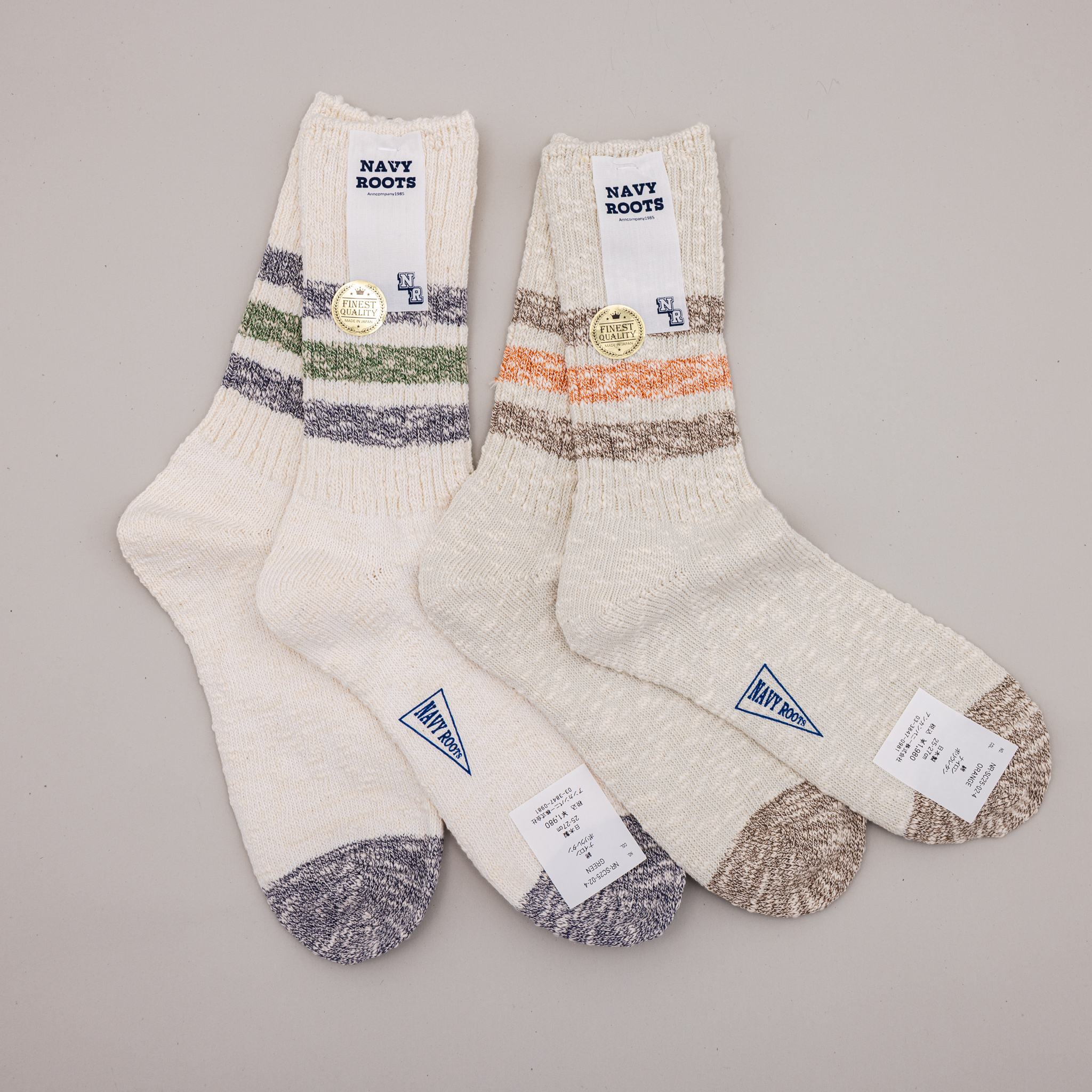 NAVY ROOTS - 粗紡羅紋學院長襪 ( 2 Colors )