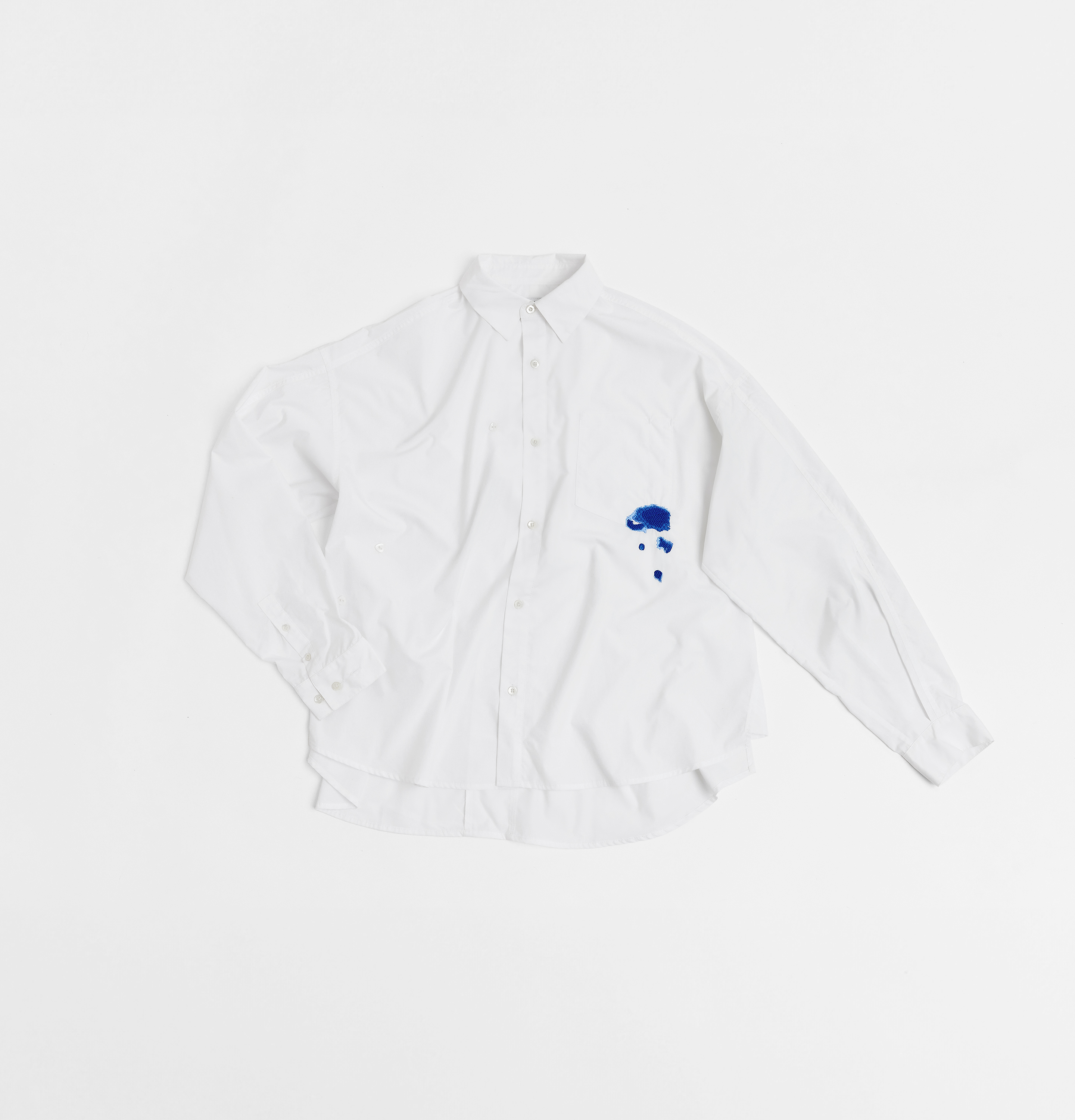 MELSIGN x plain-me - Stain Trim Pocket Shirt - White